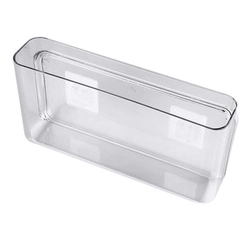 Tineasur Clear Plastic Wall Mounted Storage Container Holder No Punch ...