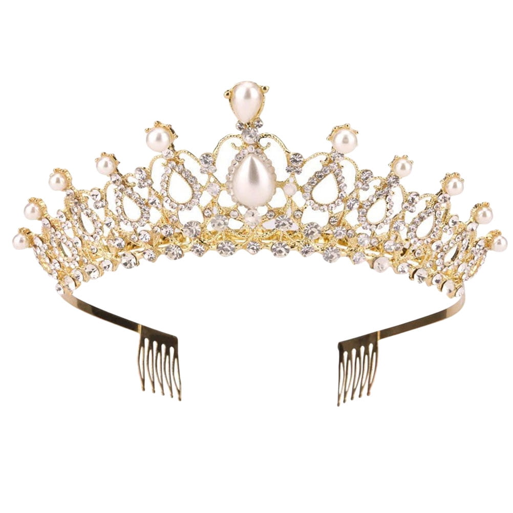 NUOLUX 1pc Tiara Crystal Crown Rhinestone Alloy Queen Crowns Headband ...