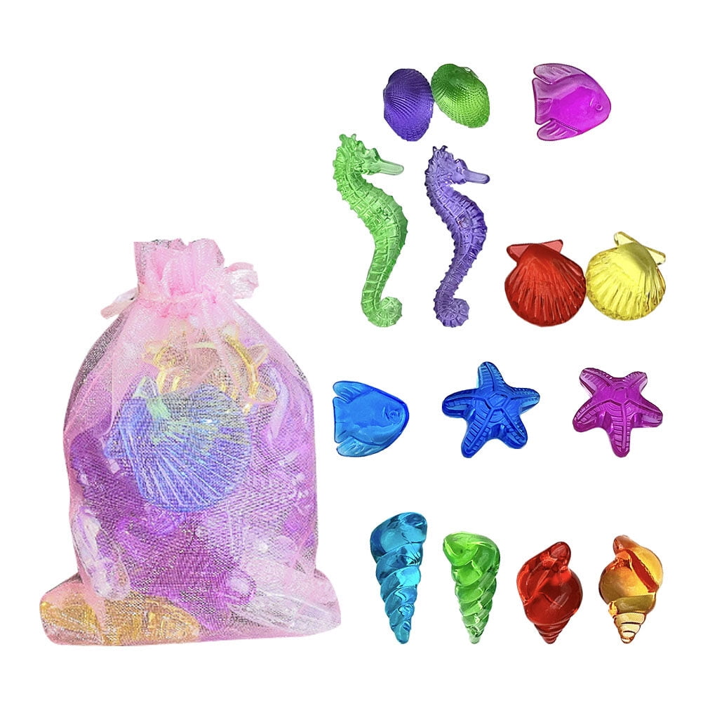 NUOLUX 2 Bags of Plastic Gemstones Toys Colorful Simulation Crystal ...