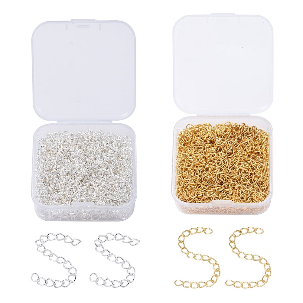 NUOLUX 2 Boxes Cable Link Chains Spool Durable Iron DIY Jewelry Making ...
