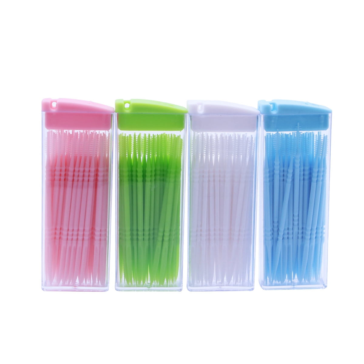 NUOLUX 200pcs Double-ended Dental Plastic Toothpicks Brush Teeth Sticks ...