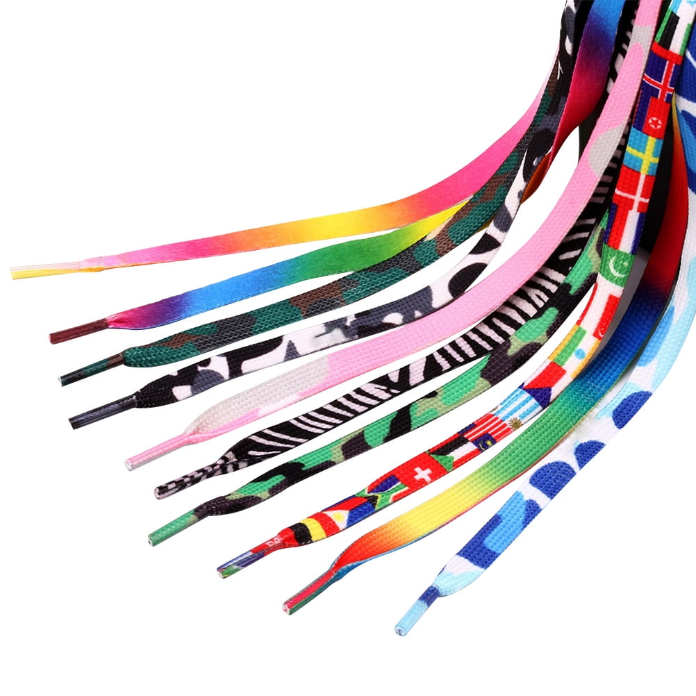 Tineasur 20Pcs Braided Shoelace for Shoes Stylish Flat Design Assorted ...