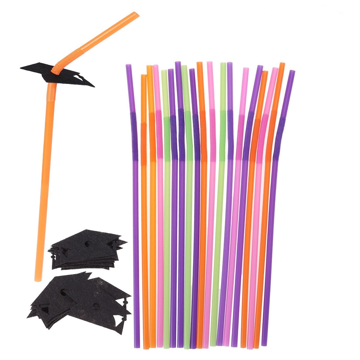 NUOLUX 20pcs Graduation Flexible Bendable Plastic Straws Decorative ...