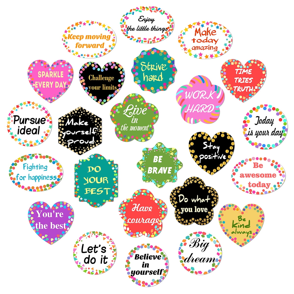 Tineasur 24Pcs Teacher Affirmation Cards Motivational Words Cutouts ...