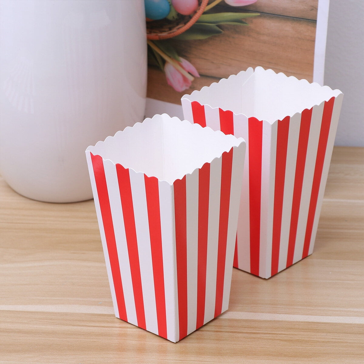 NUOLUX 24pcs Popcorn Boxes Holder Containers Cartons Paper Bags Stripe ...