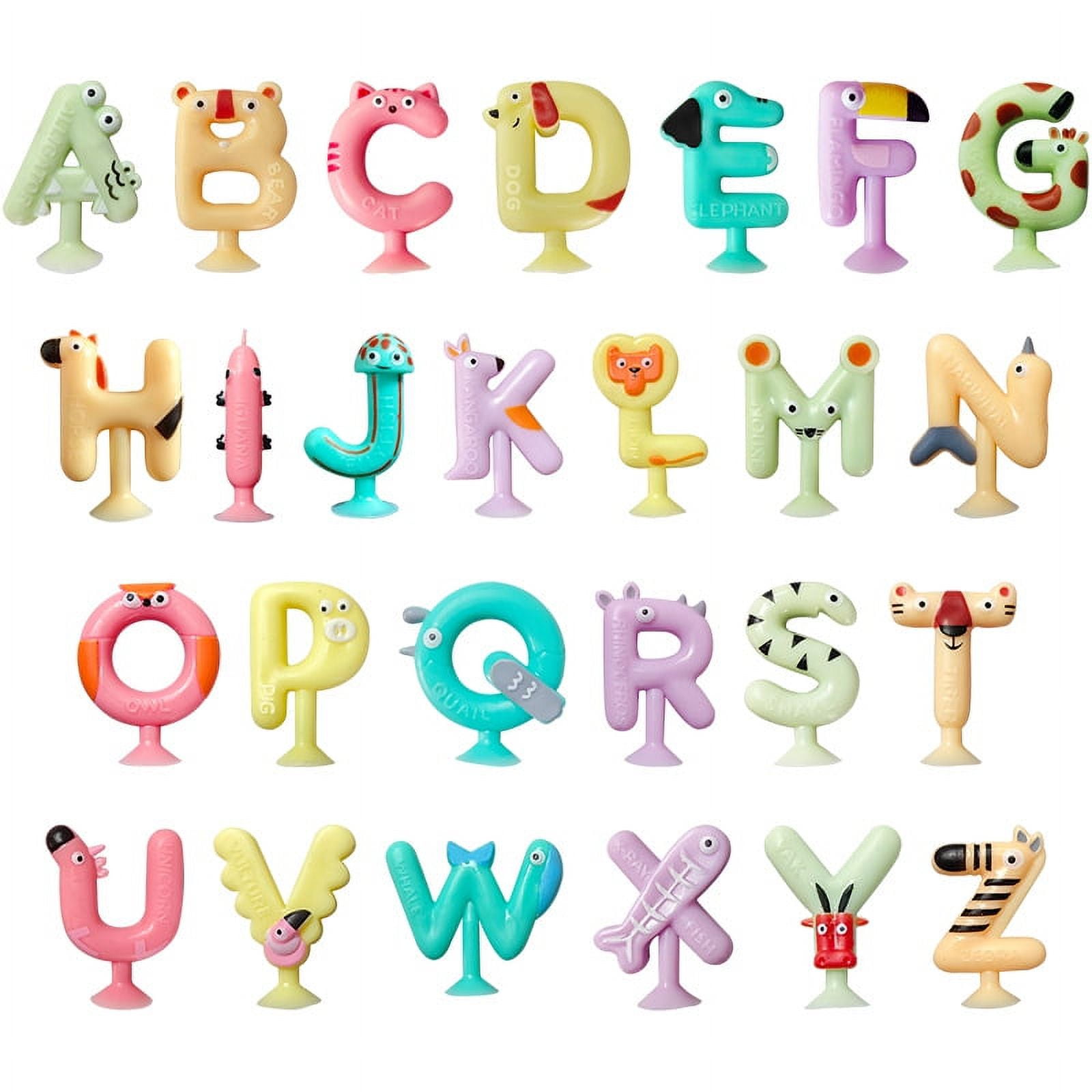 NUOLUX 26Pcs Suction Cup Letters Toys Cute Animal Alphabet Suction Toys ...