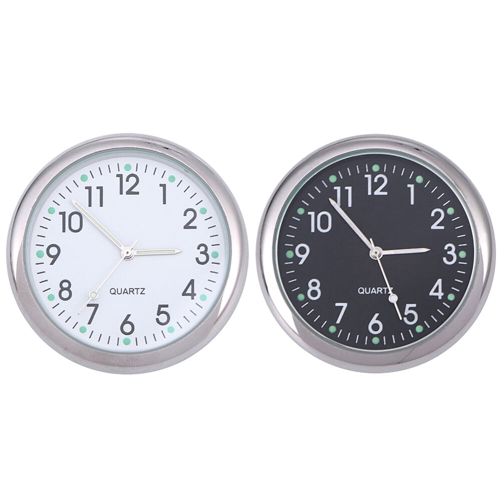 NUOLUX 2PCS Car Dashboard Clock Adhesive Auto Noctilucent Clock ...