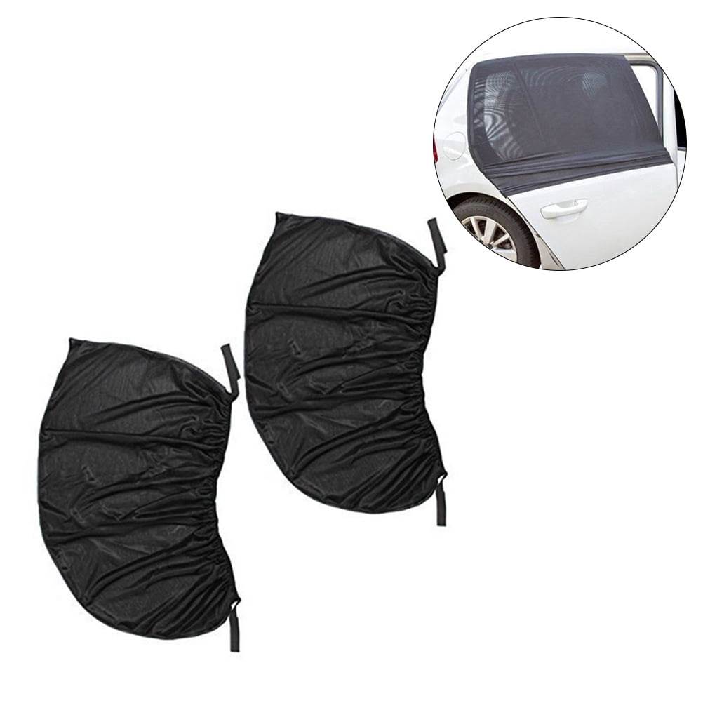 NUOLUX 2PCS Universal Fit Black Mesh Car Side Rear Window Sun Shade ...