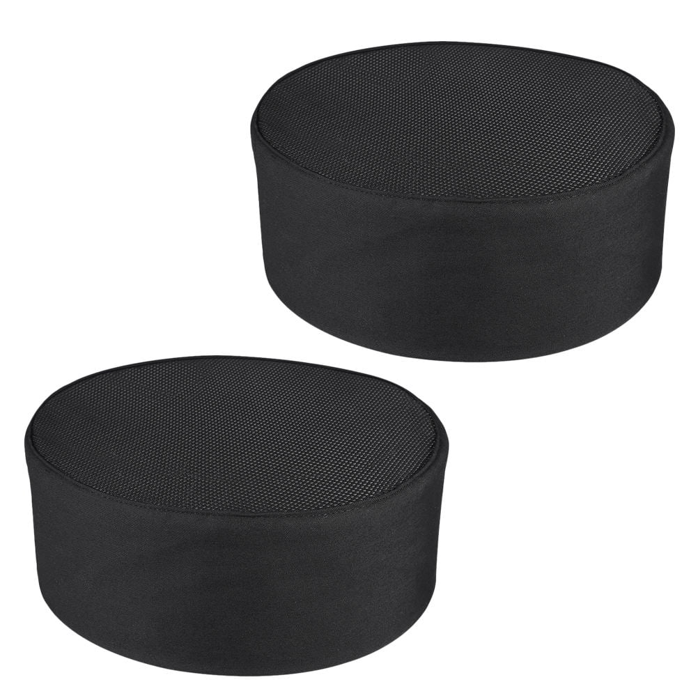 NUOLUX 2Pack Chef Caps Kitchen Cap Black Cloth Combed Fabric Adjustable ...