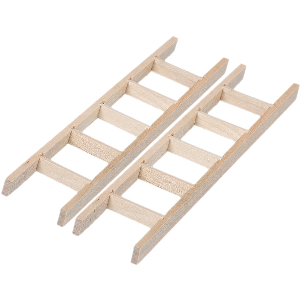 NUOLUX 2Pcs Miniature Wooden Ladders Miniature Simulation Ladder Toy ...