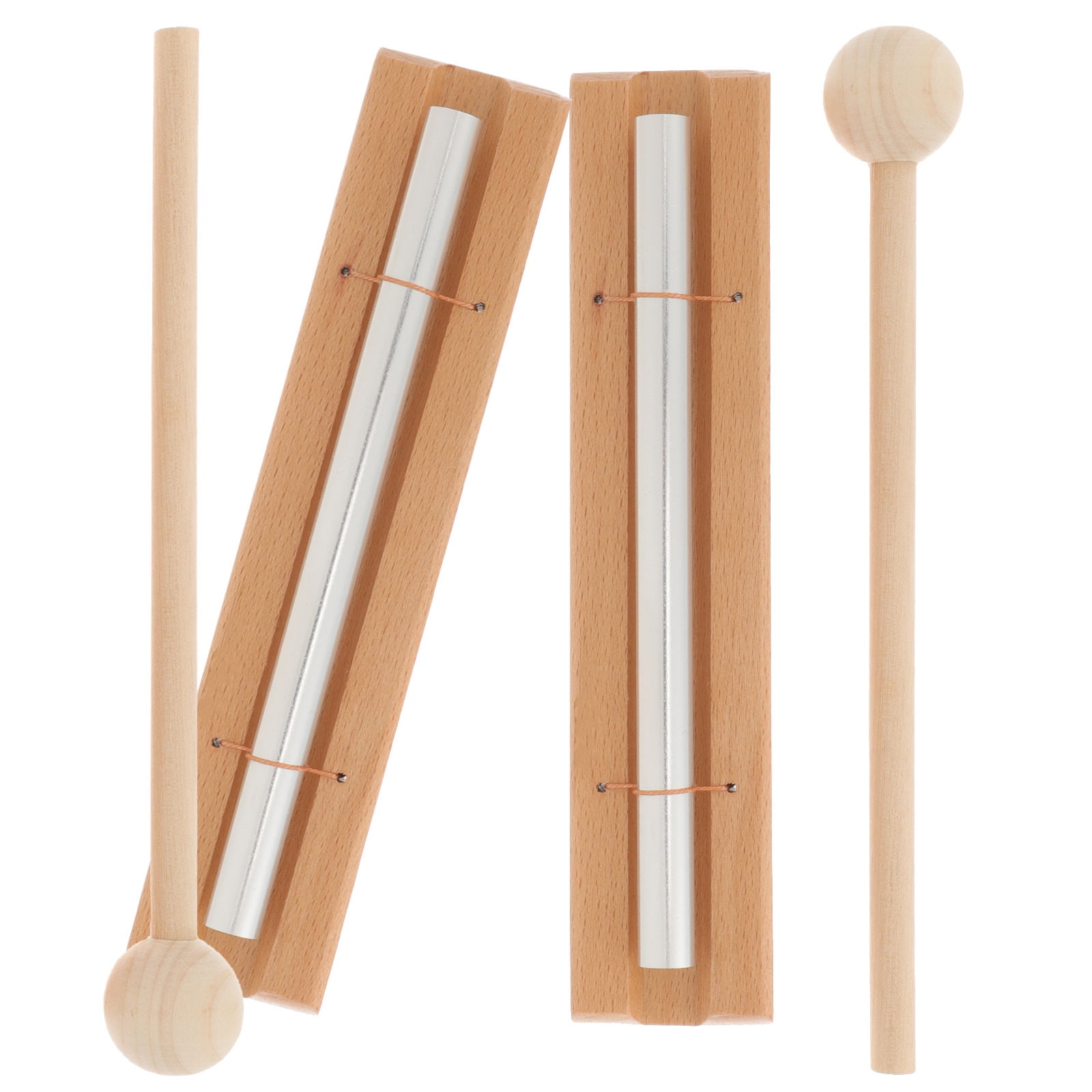 NUOLUX 2Set Chime Instruments Wood Base for Prayer Mindfulness Practice ...