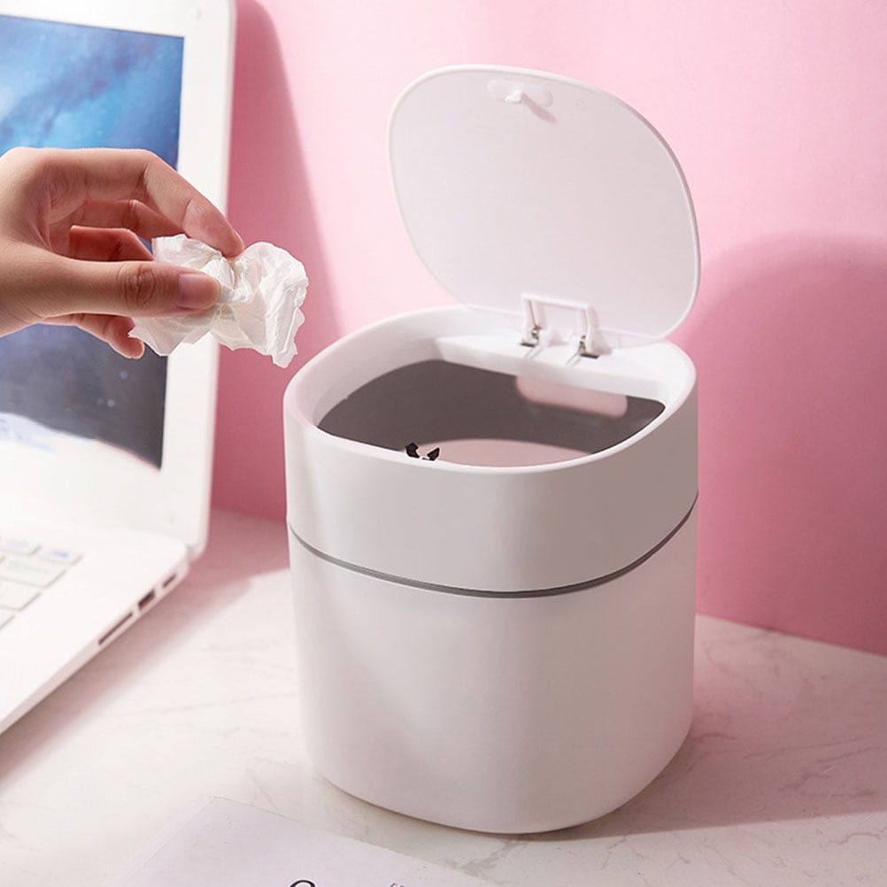 NUOLUX 2Set Desktop Mini Trash Can Wastebasket for Bedroom Easy ...