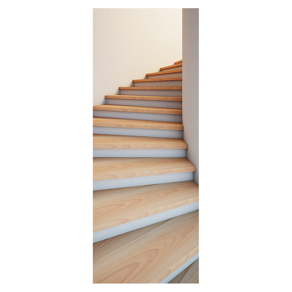 NUOLUX 2pcs 3D Stairs Beautiful Door Stickers Modern Creative Spatial ...