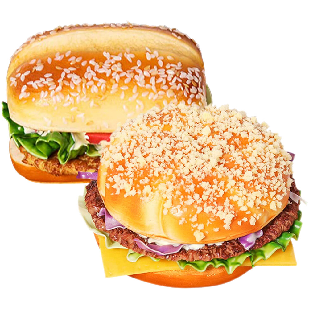 NUOLUX 2pcs Artificial Simulation Burger Model Fake Burger Decors ...