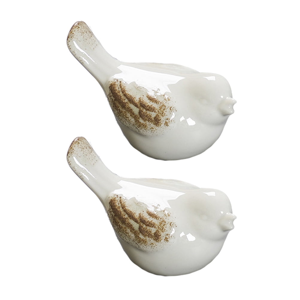 NUOLUX 2pcs Bird Figurine Ceramic Birds Miniature Birds Decor Craft ...