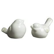 QIAOIDEA Porcelain Vintage White Bird Figurine Chubby Bird Figure ...