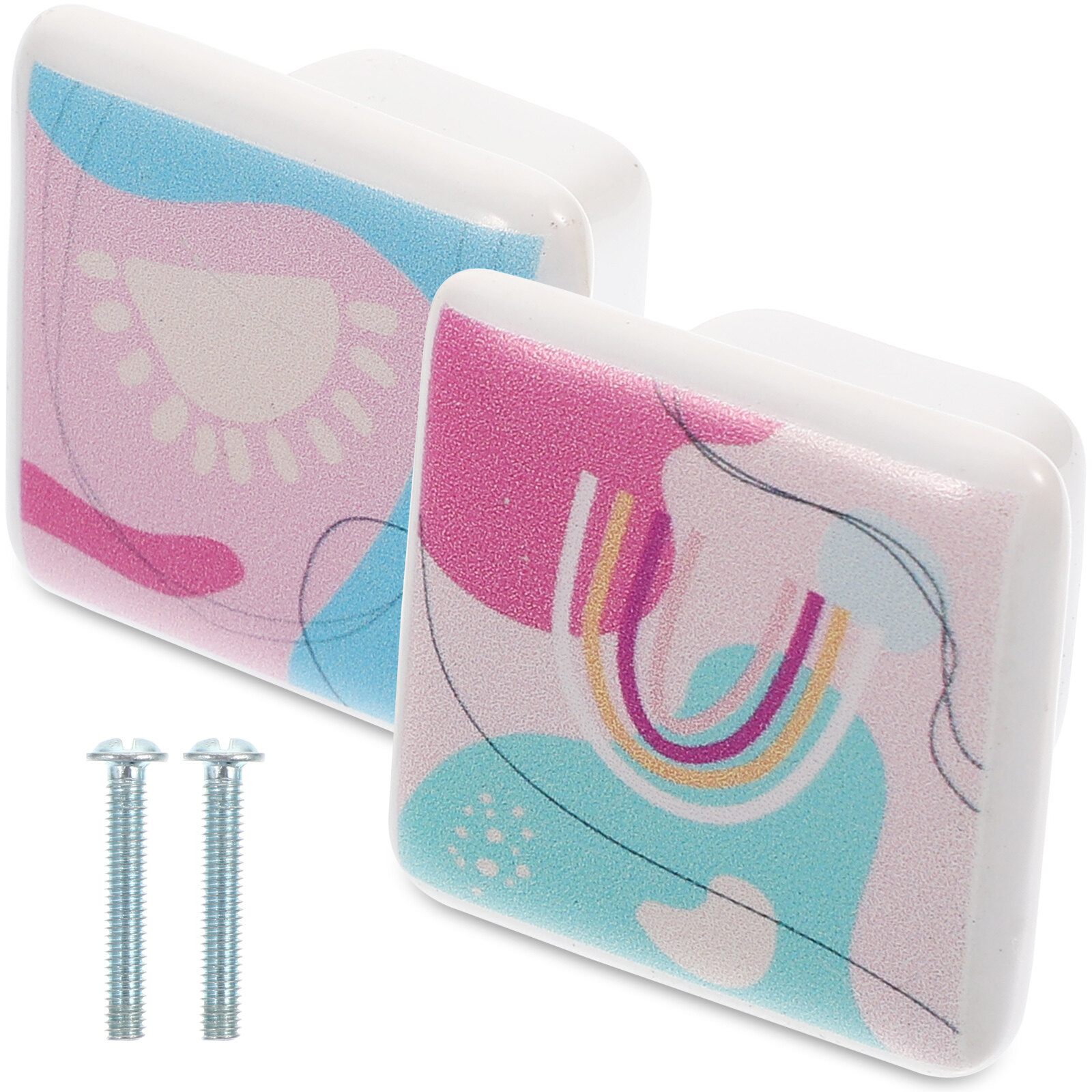 NUOLUX 2pcs Cabinet Knobs Square Drawer Handles Delicate Cupboard Pulls ...