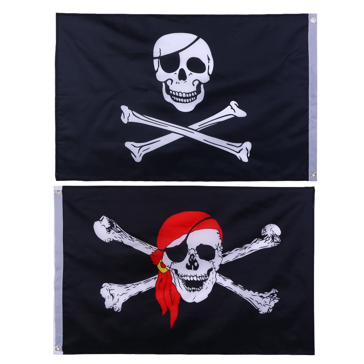 NUOLUX 2pcs Halloween Pirate Flags Decorative Skull Flags for Bar ...