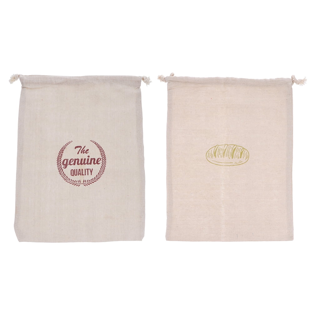 NUOLUX 2pcs Reusable Linen Bread Pouches Unbleached Bread Bags Loaf Bag ...