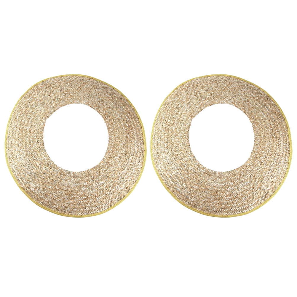 NUOLUX 2pcs Straw Helmet Sun Shade Hard Hat Sun Shade Straw Helmet Sun ...