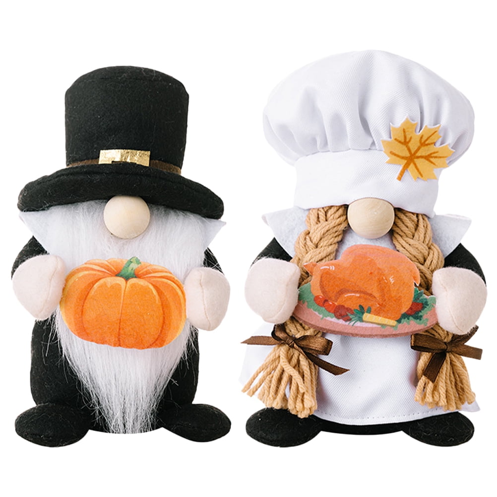 NUOLUX 2pcs Thanksgiving Day Themed Plush Toy Gnome Desktop Adorable ...
