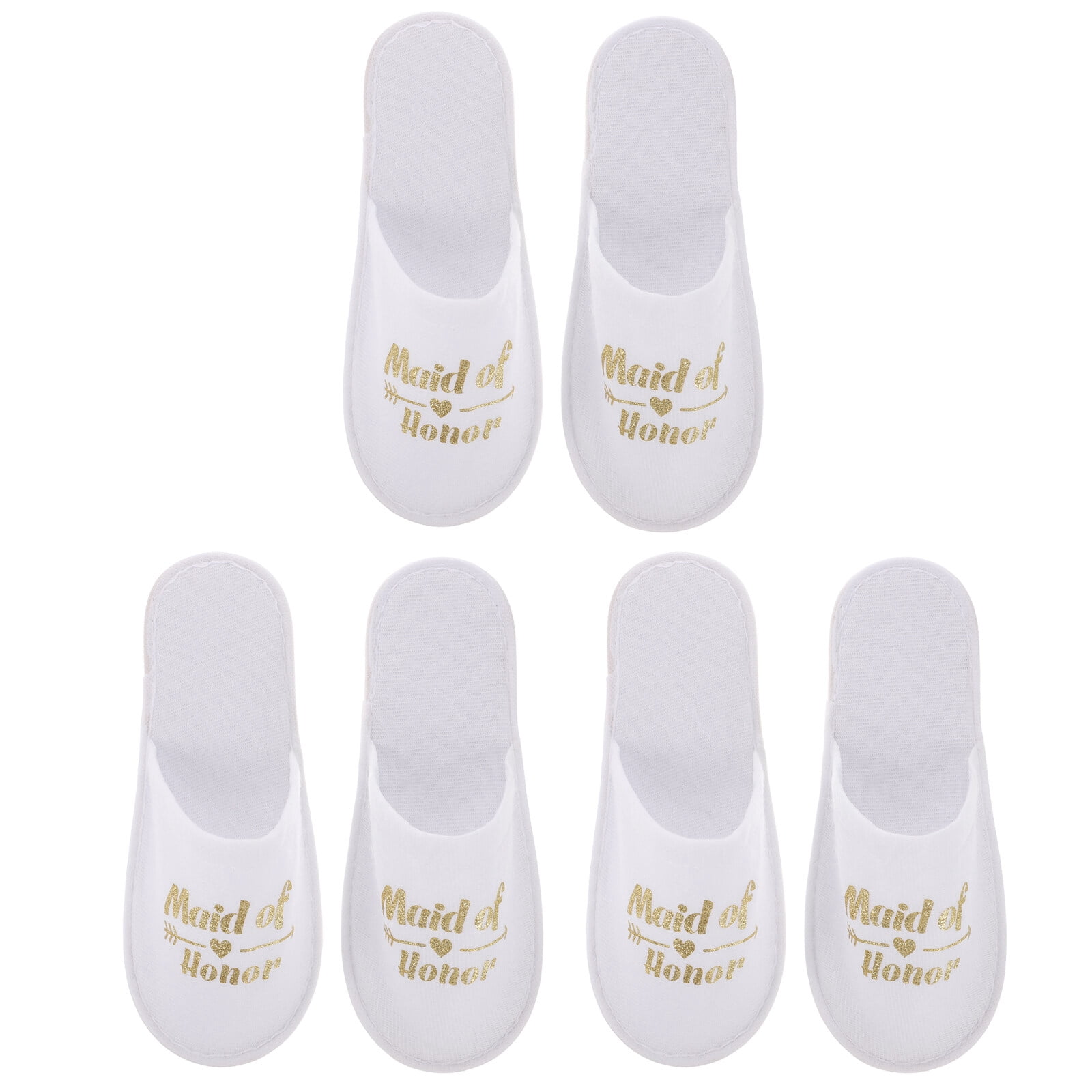 NUOLUX 3 Pairs Wedding Party Maid Slippers Pajama Party Disposable ...