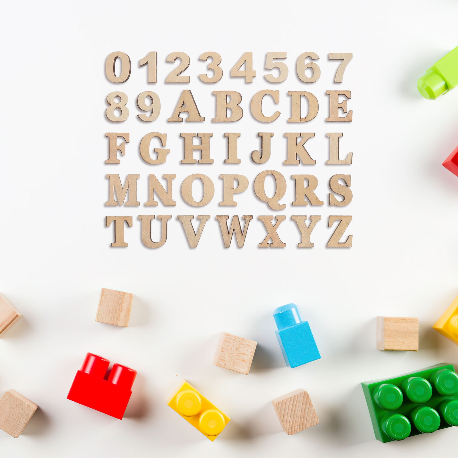 NUOLUX 36Pcs Miniature Wooden Alphabet Letters Khaki Color for Children ...
