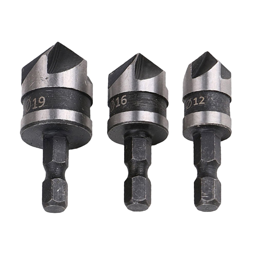 WORGEOUS Electric Steel Chamfer Tool Hexagonal Handle 3Pcs 2.2In Screw ...