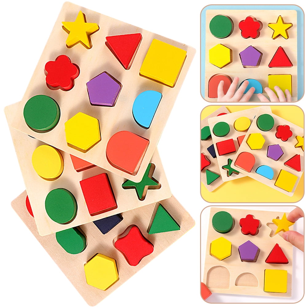 NUOLUX 3Pcs Toddler Puzzle for Early Education Assorted Color Various ...