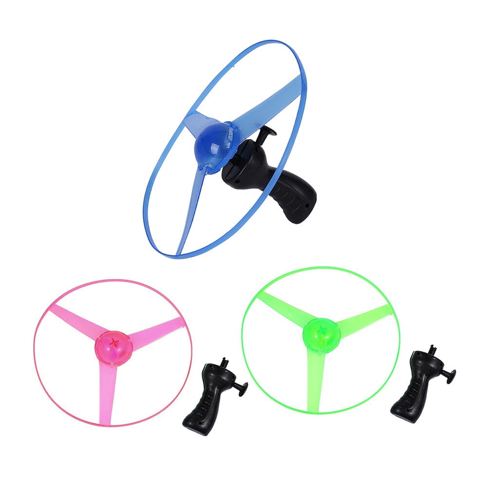 NUOLUX Kids Outdoor Launcher Disc Toys, 3pcs Flying Discs, Random Color ...