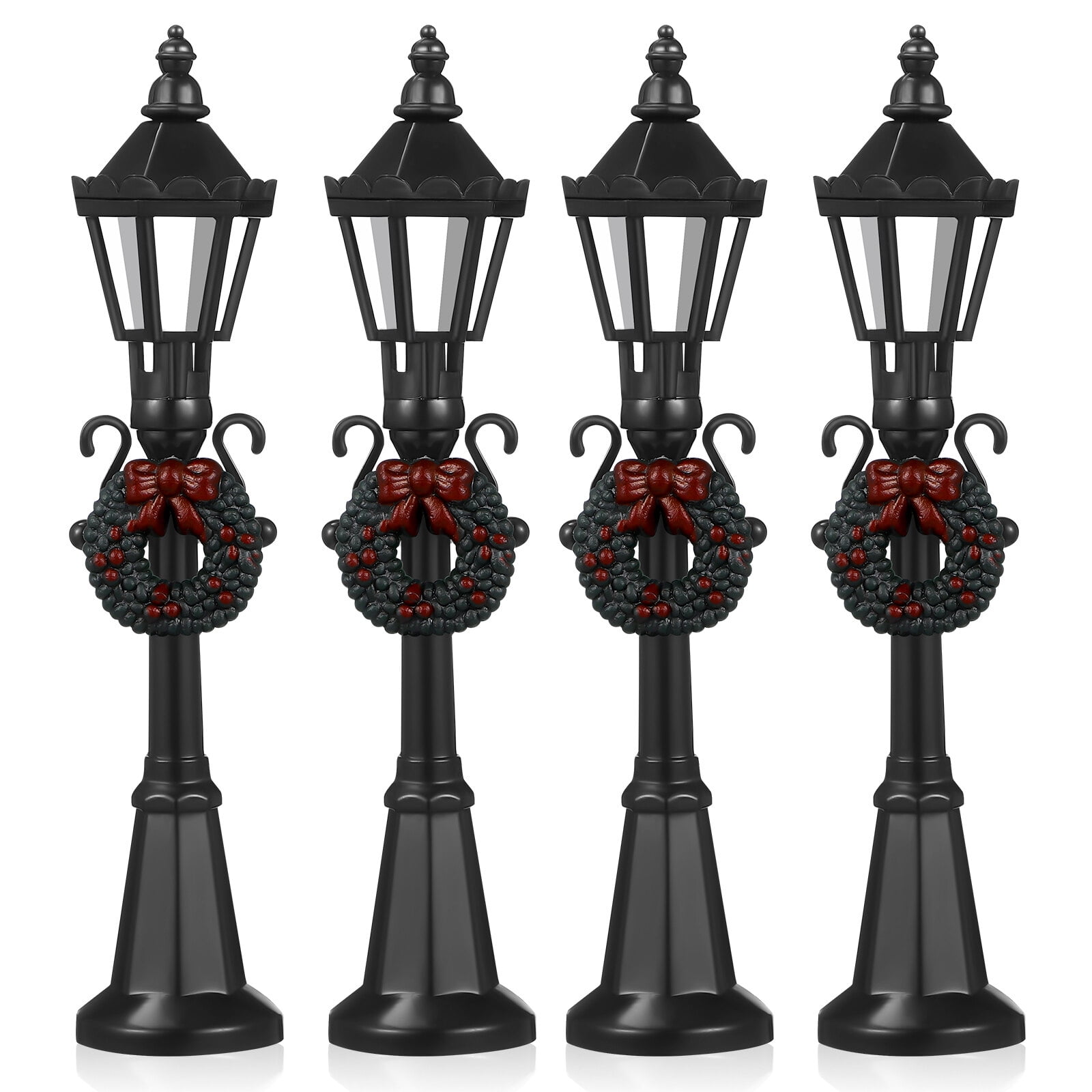 NUOLUX 4 Pcs Christmas Lamp Posts Village Accessories Miniature Doll ...