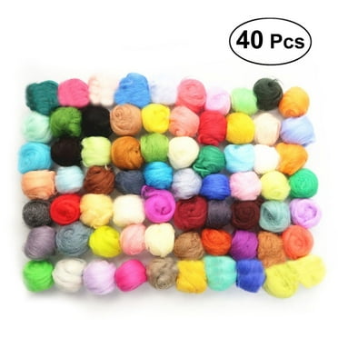 36 Colors/Set Wool Yarn Roving Fibre Hand Spinning DIY Craft for Needle ...