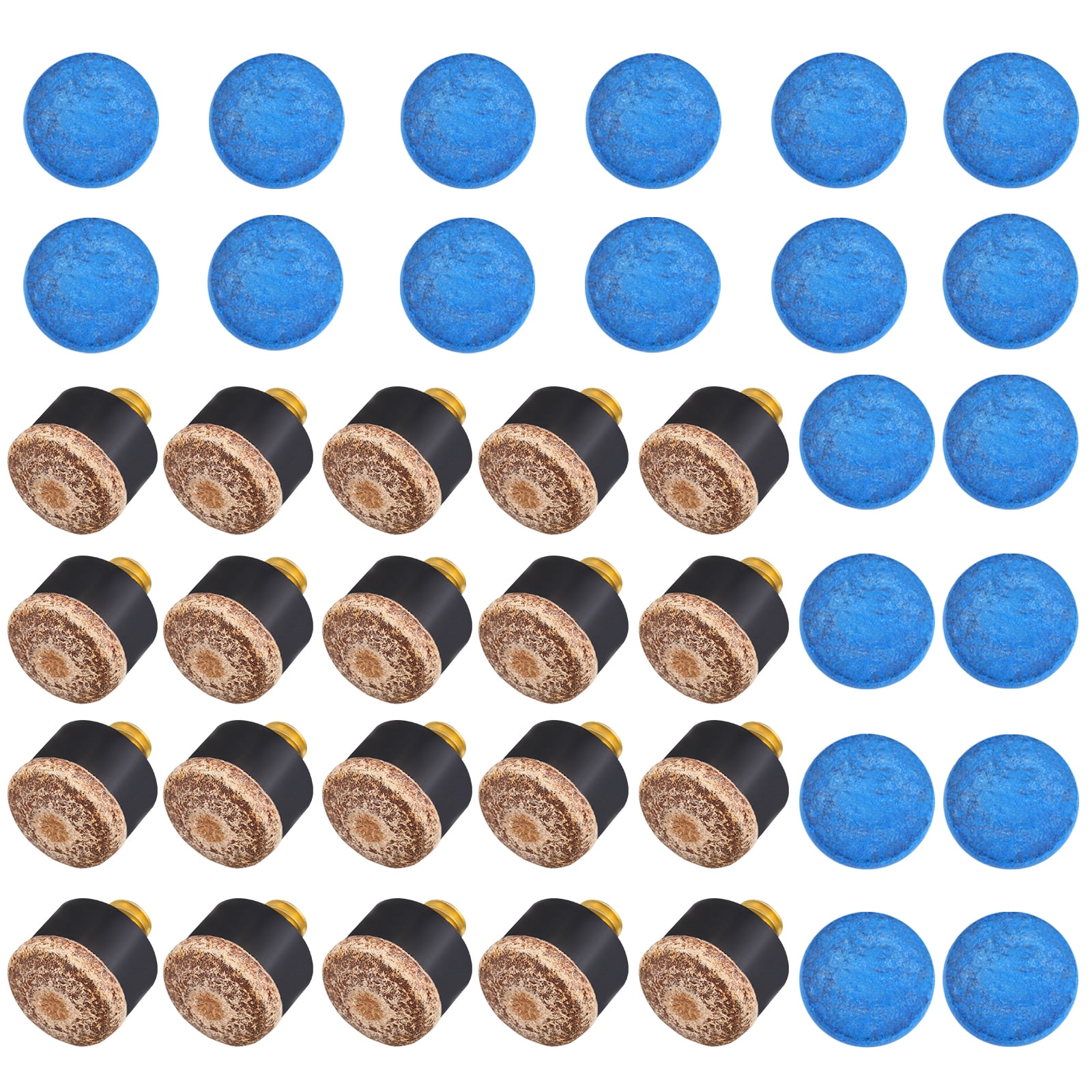 NUOLUX 40 Pcs Replaceable Cue Tips Leather Billiard Cue Tips Leather ...