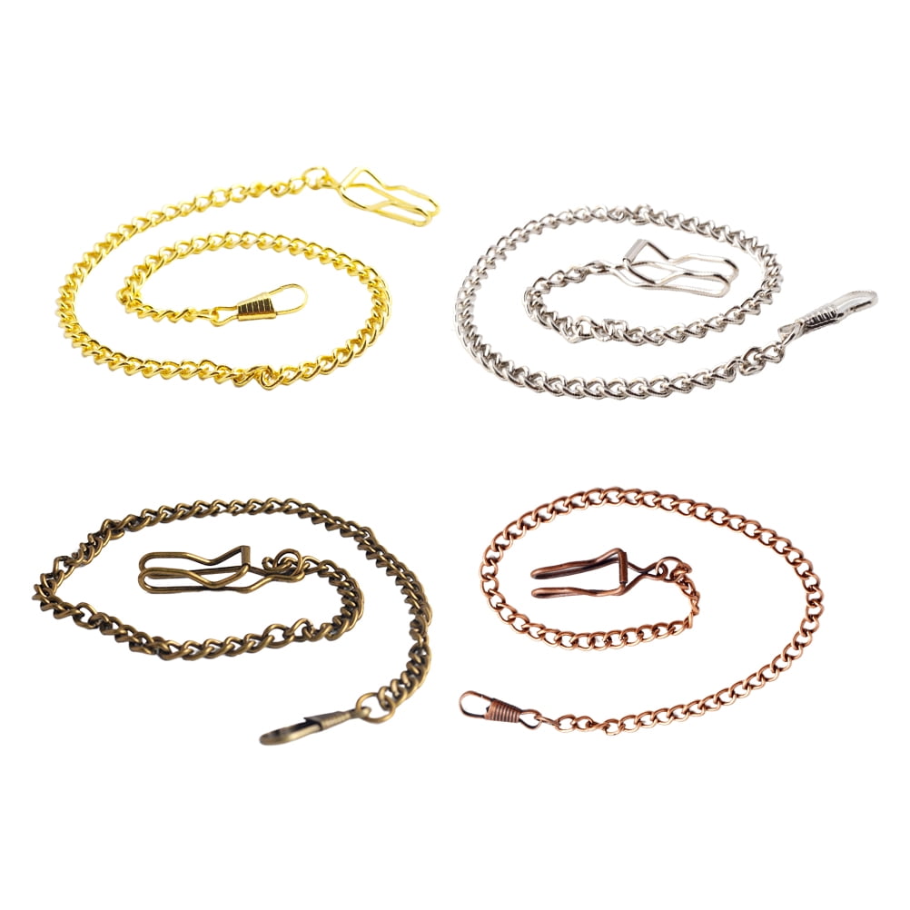 NUOLUX 4Pcs 39CM Metal Pocket Watch Chains, Men's Jeans Belt Chains ...
