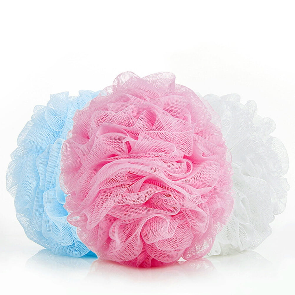 Nuolux 4pcs Exfoliate Bath Mesh Pouf Shower Loofahs Sponge Bath Ball