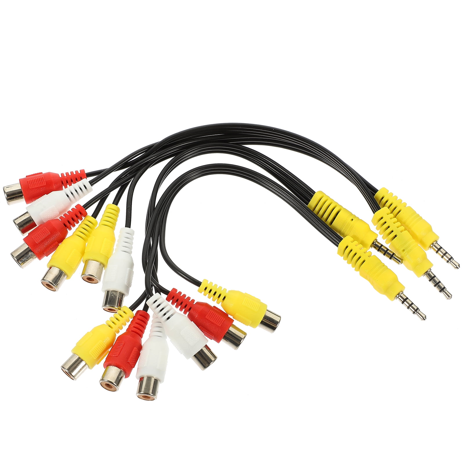 NUOLUX 4pcs AV Audio Splitter Cable Extension Cable 3-way Splitter ...