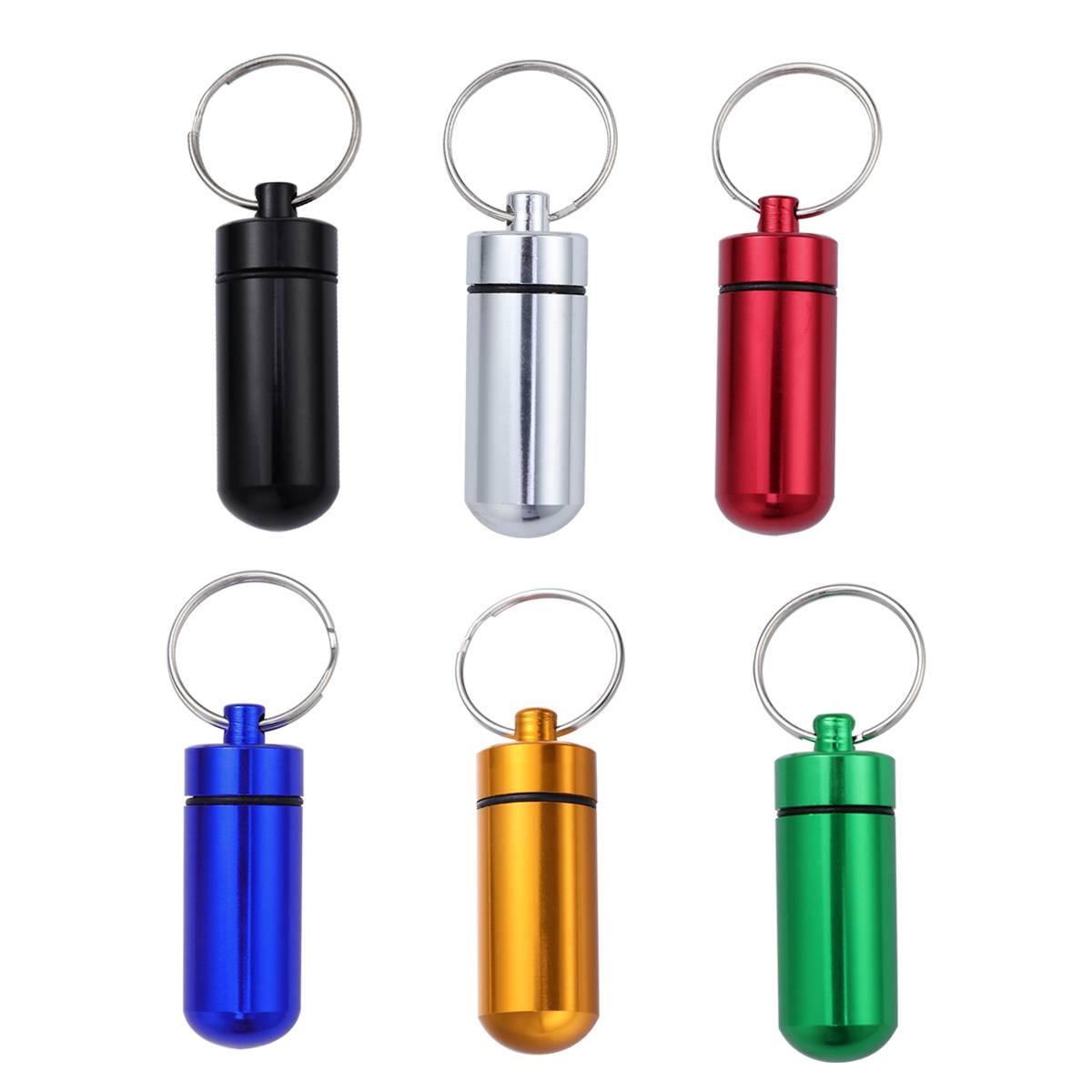 5 Pcs Waterproof Pill Case Keychain Mini Aluminum Alloy Pill Case Pill ...