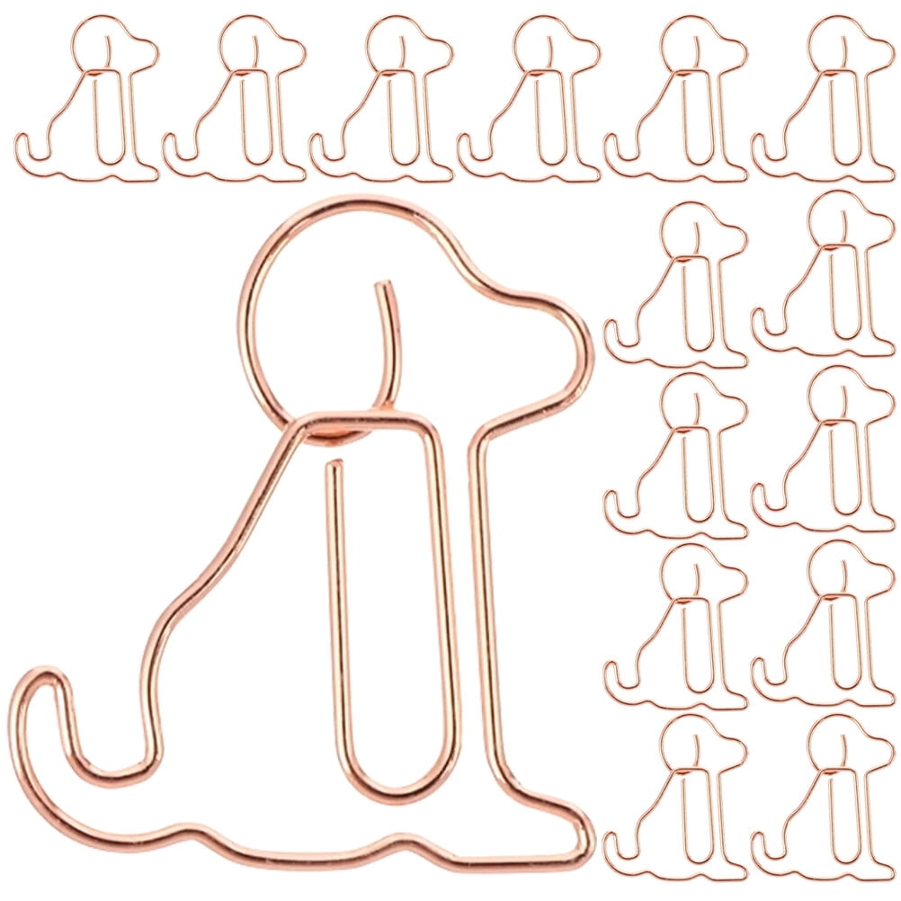 Tineasur Rose Gold Dog Paper Clips 50Pcs - Office Supplies - Walmart ...
