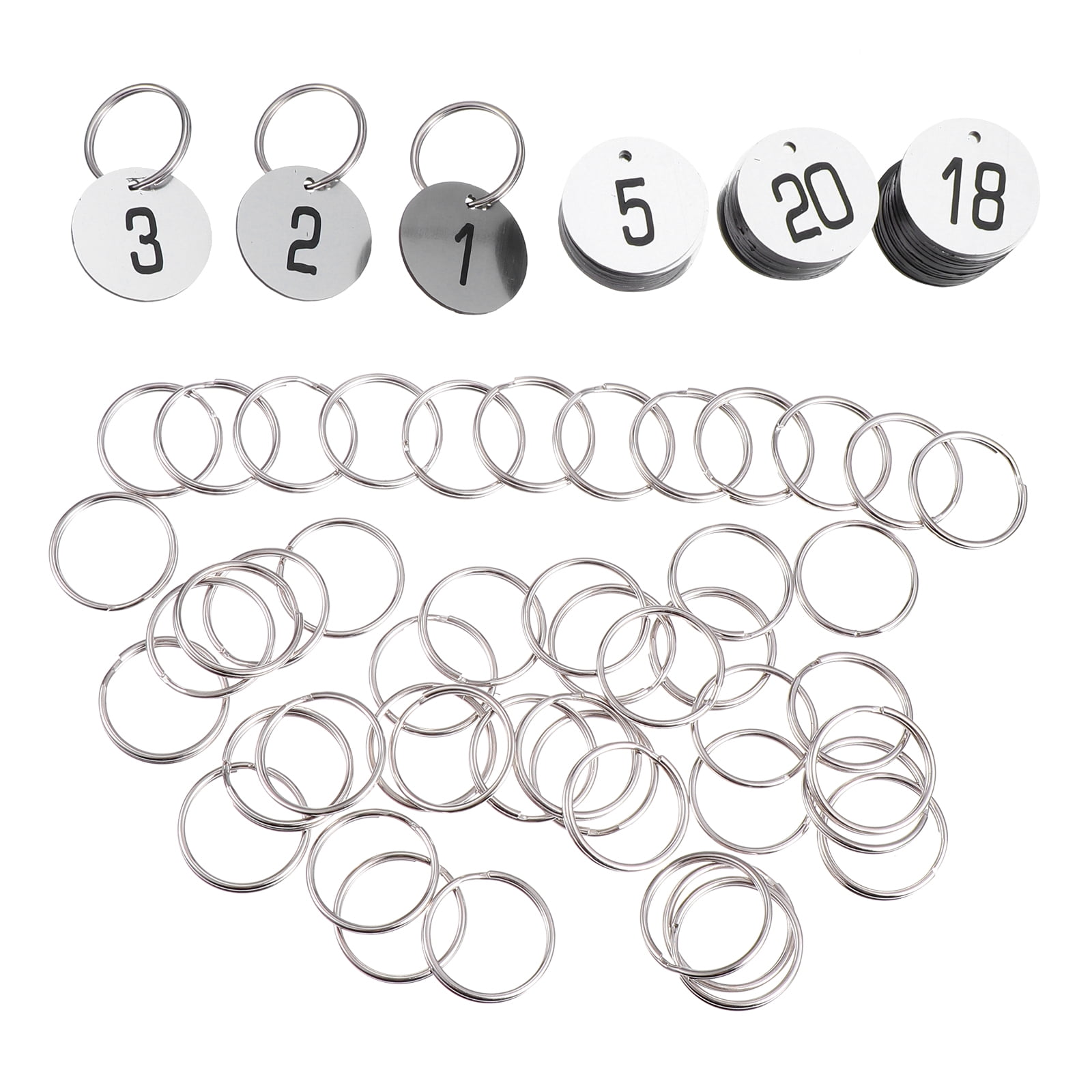 NUOLUX 50pcs Plastic Round Numbered Tags Key Tags ID Tags With Key nuolux-50pcs-plastic-round-numbered-tags-key-tags-id-tags-with-key