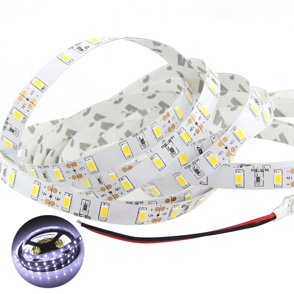 NUOLUX 5M LED Strip Lights 12V SMD 5630 60-LED/Meter Light Strip for Home Party Decoration (Pure ...