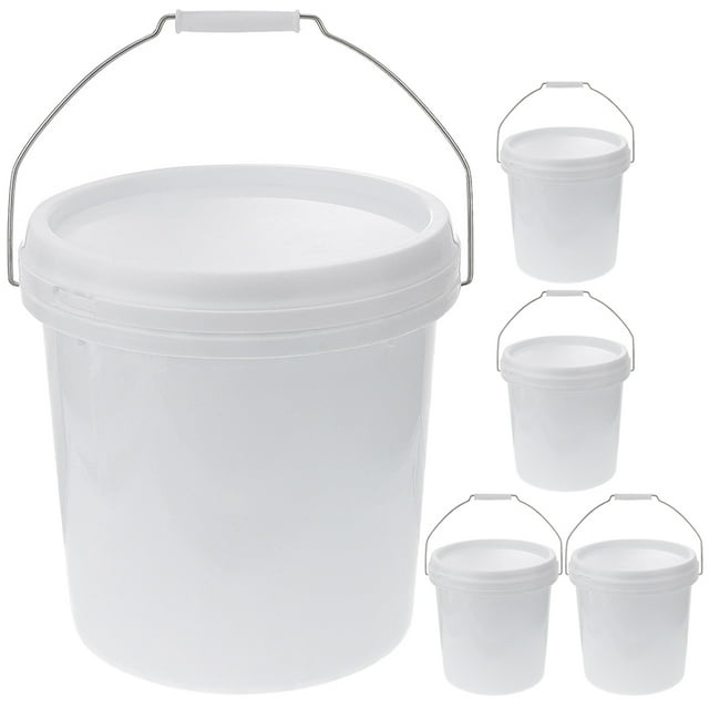 NUOLUX 5pcs Plastic Bucket With Handle Water Bucket Portable Lidded ...