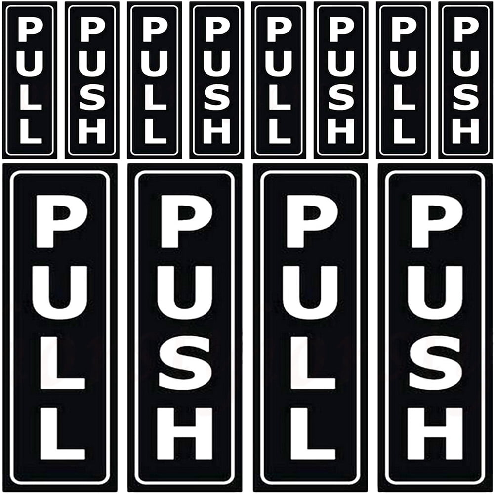 NUOLUX 6 Sets Push Pull Door Sign Stickers Push Pull Door Decals for ...