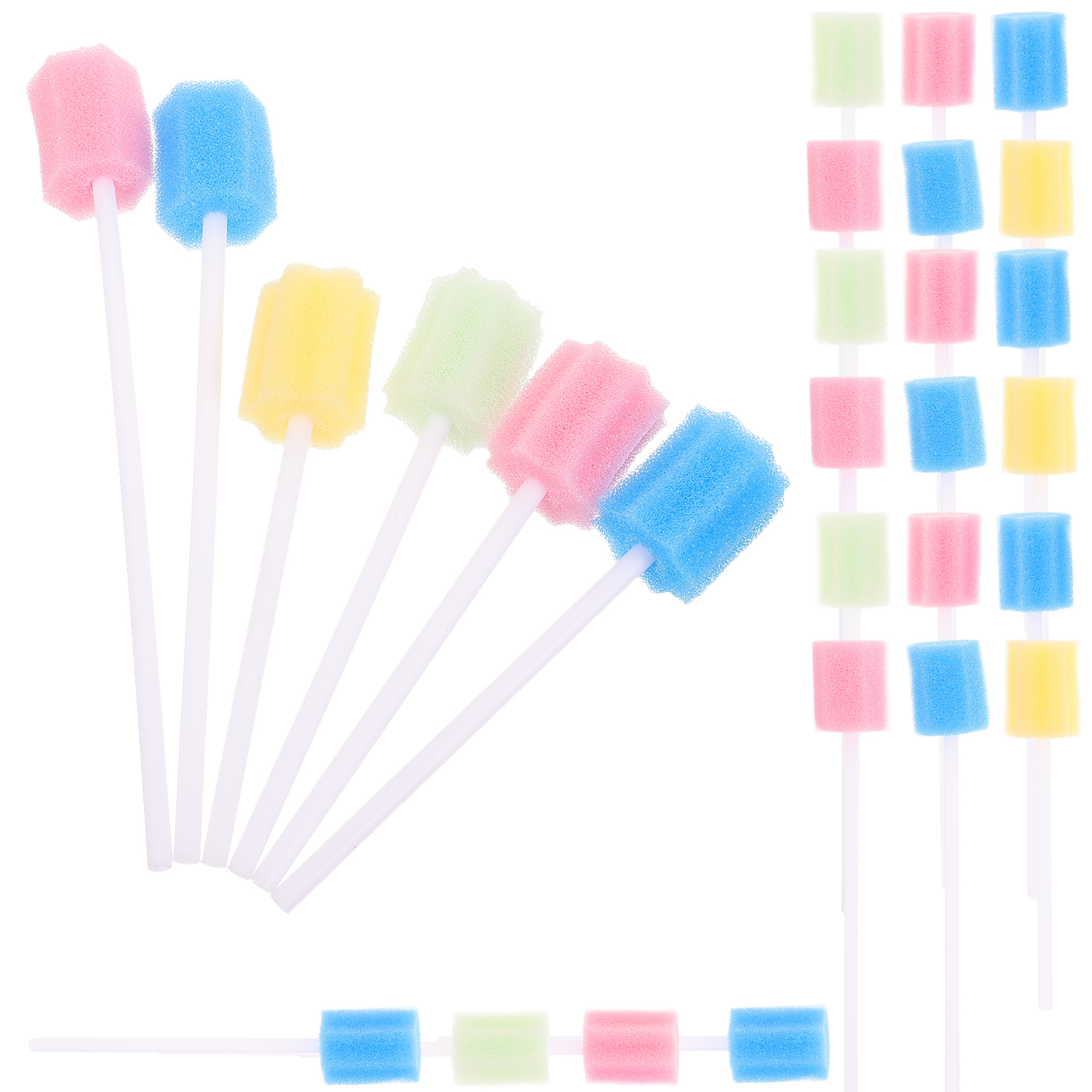 NUOLUX 60Pcs Sponge Swabs Disposable Mouth Cleaning Sponge Swab Dental ...