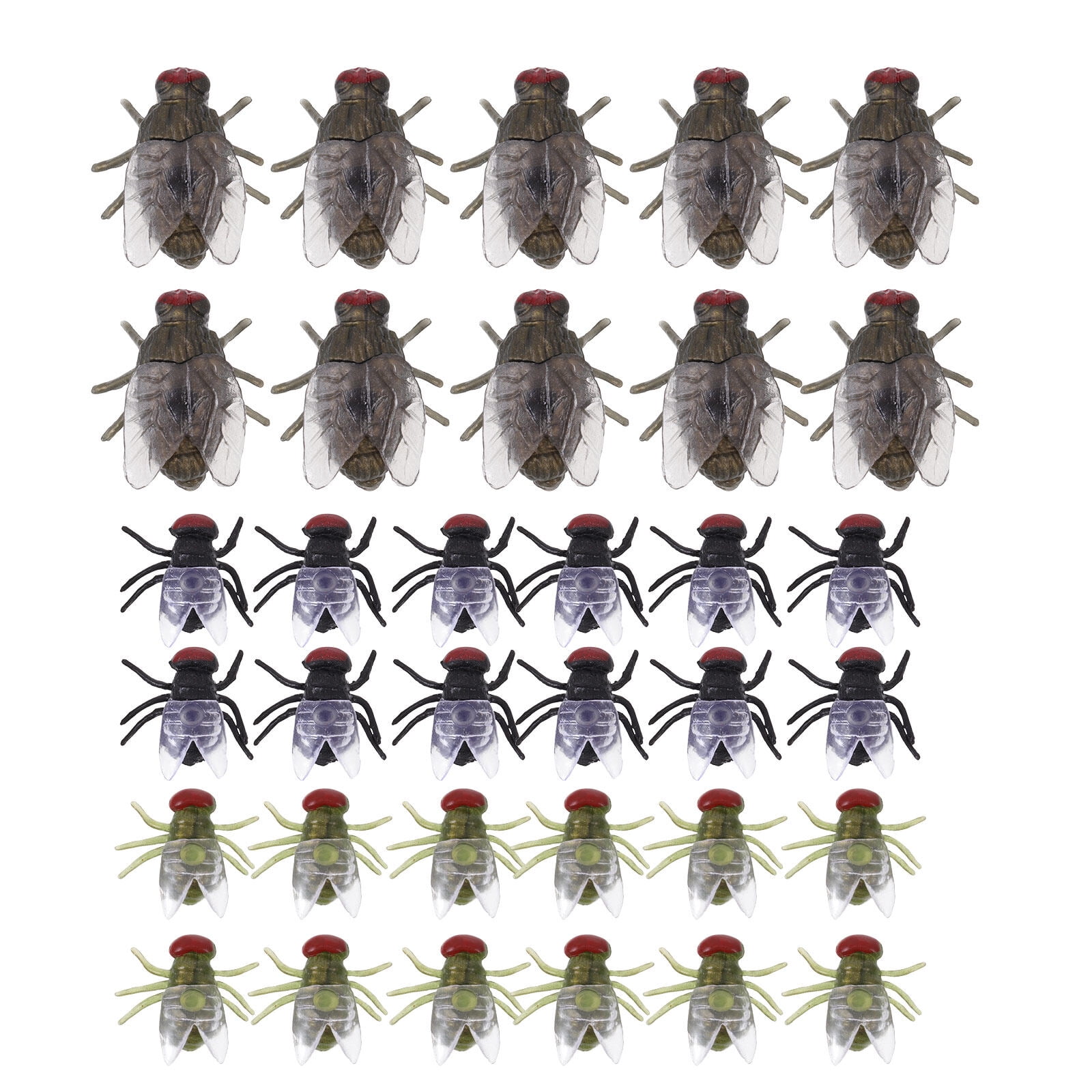 NUOLUX 60pcs Fake Blowfly Prank Toys Simulated Fly Toys Halloween Prank ...