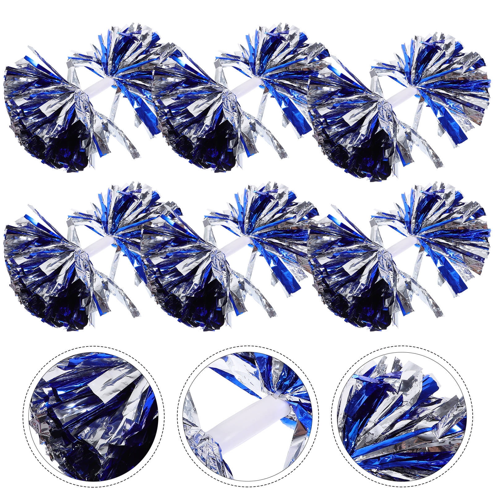 NUOLUX 6Pcs Round Cheer Pom Poms Blue For Performances Poms For Cheer ...