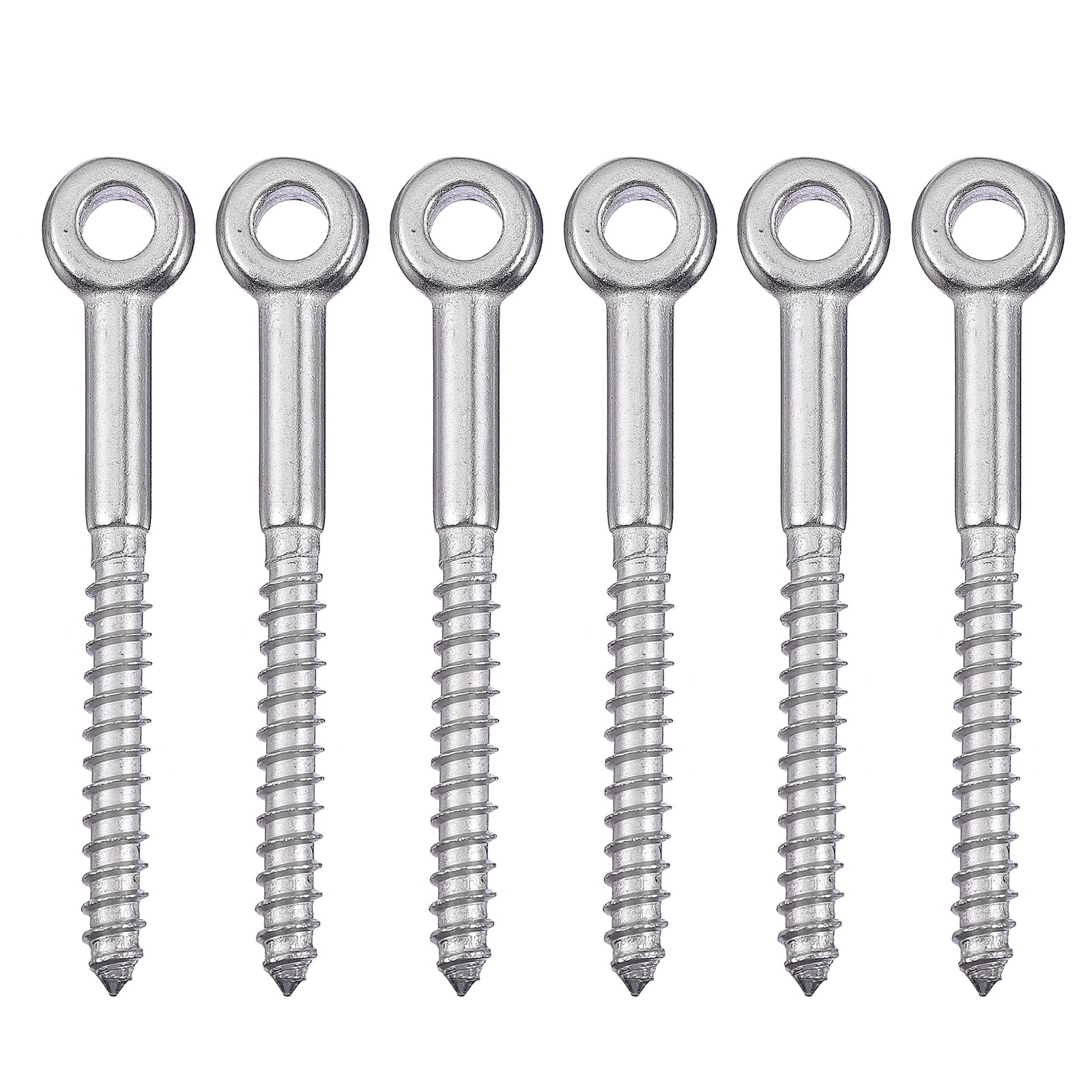 Tineasur Self-Tapping Eye Screws Silver Stainless Steel for Home 6Pcs ...
