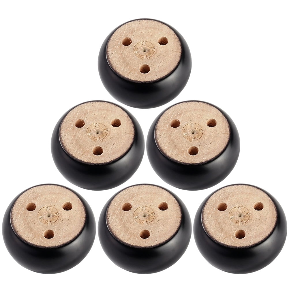 UPGRATOR Furniture Feet Wooden Black For Home Decoration 6Pcs 3.14X3 ...