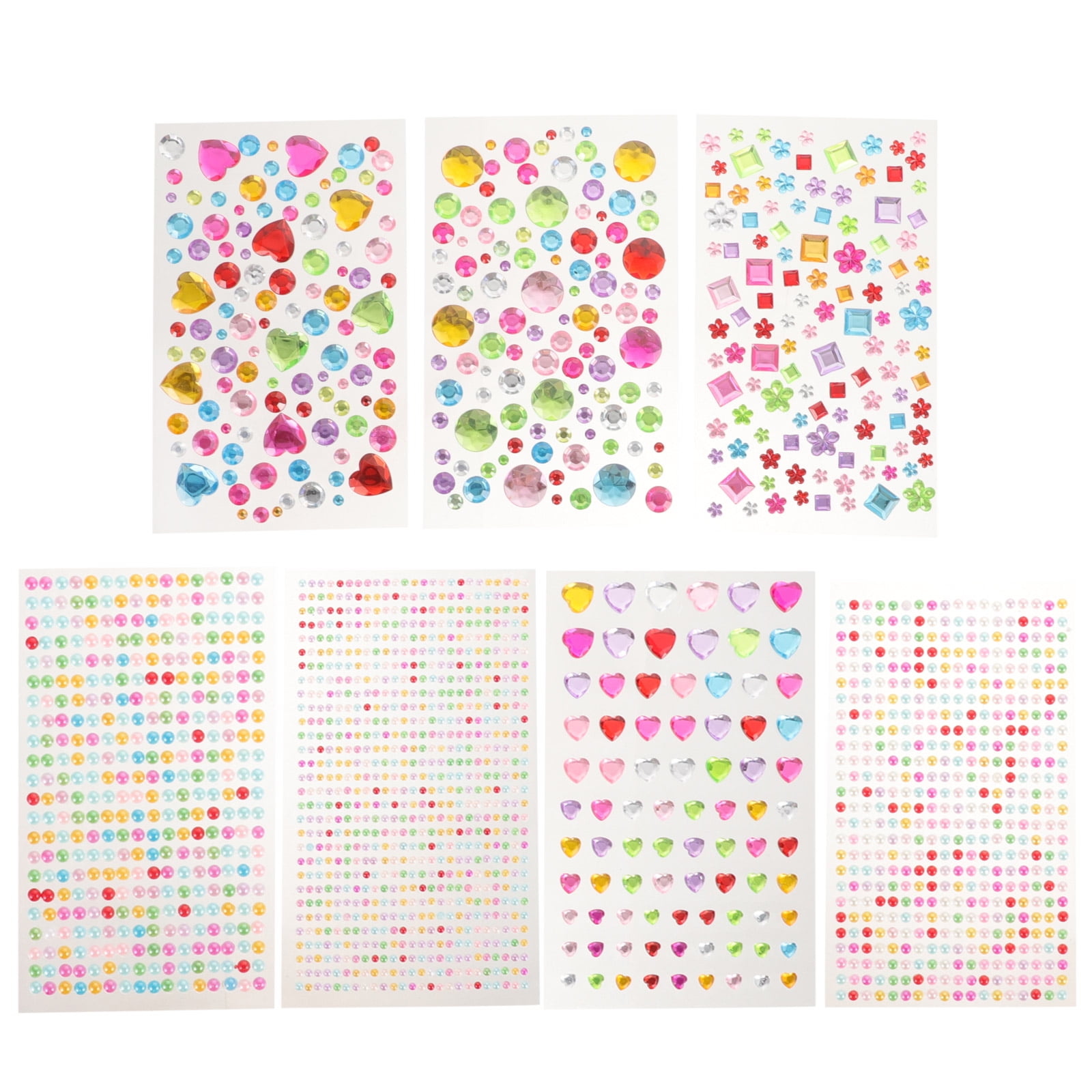 Homoyoyo Self-Adhesive Glitter Stones Stickers Shiny Acrylic 7Pcs ...