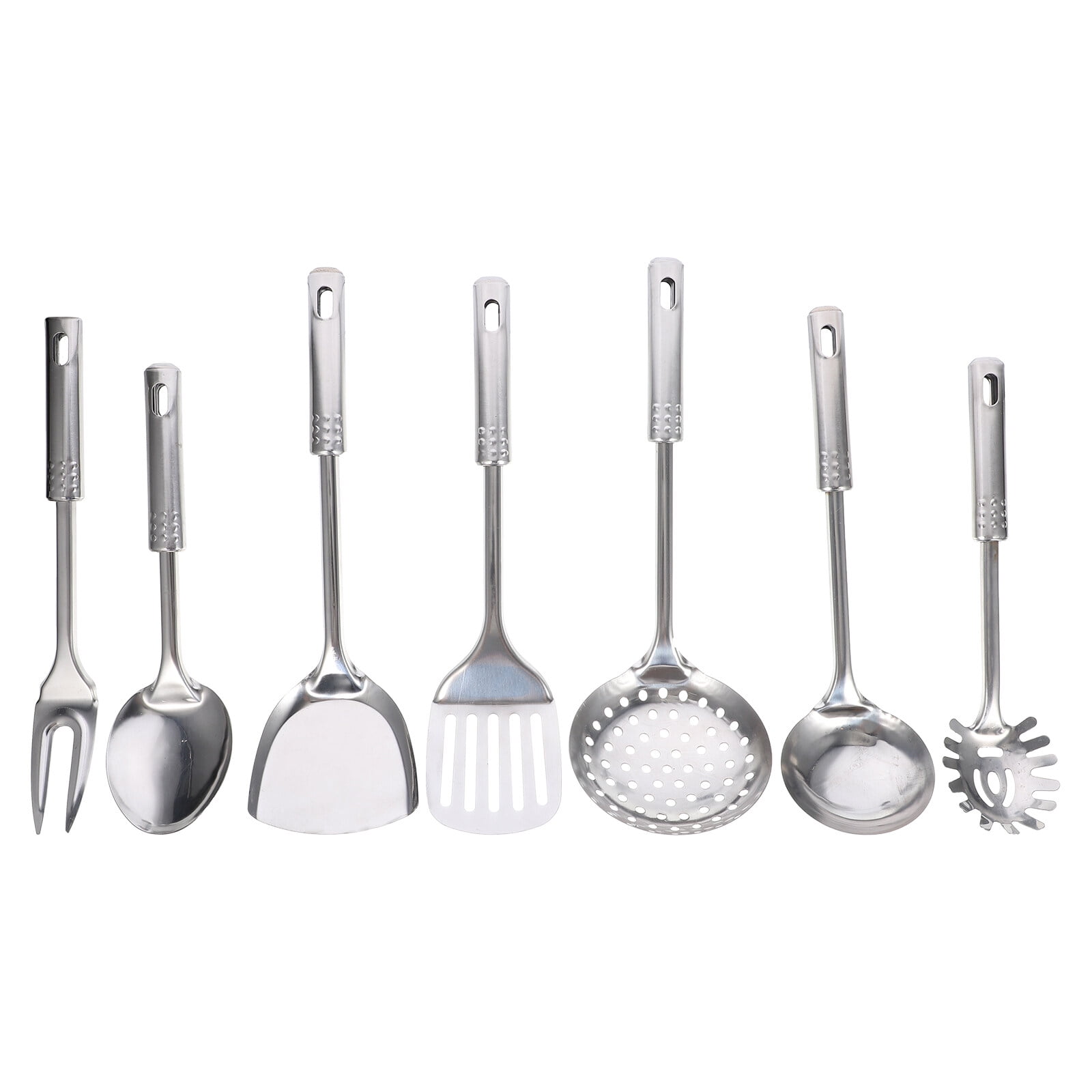 Tineasur Silver Stainless Steel Kitchen Utensil Set, Practical Hanging ...