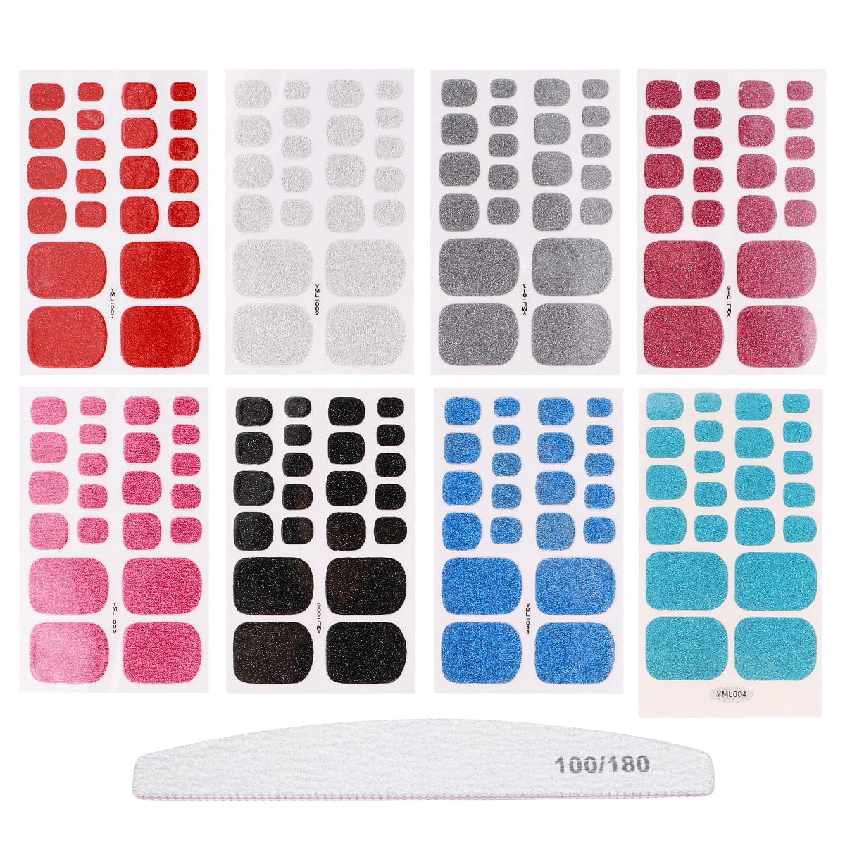 NUOLUX 8 Sheets Toe Nail Art Stickers Delicate Toenail Sticker ...